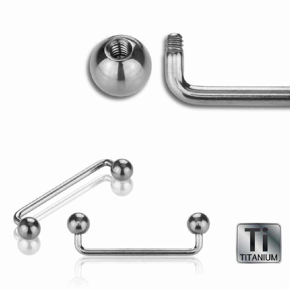 Titanium - Surface Barbell - 90° 1,2 mm - 2,5 mm/L= 10 - 3 mm